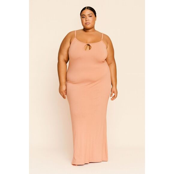 SKIMS | Dresses | Skims Pink Sleep Keyhole Maxi Dress Womens Plus Size ...
